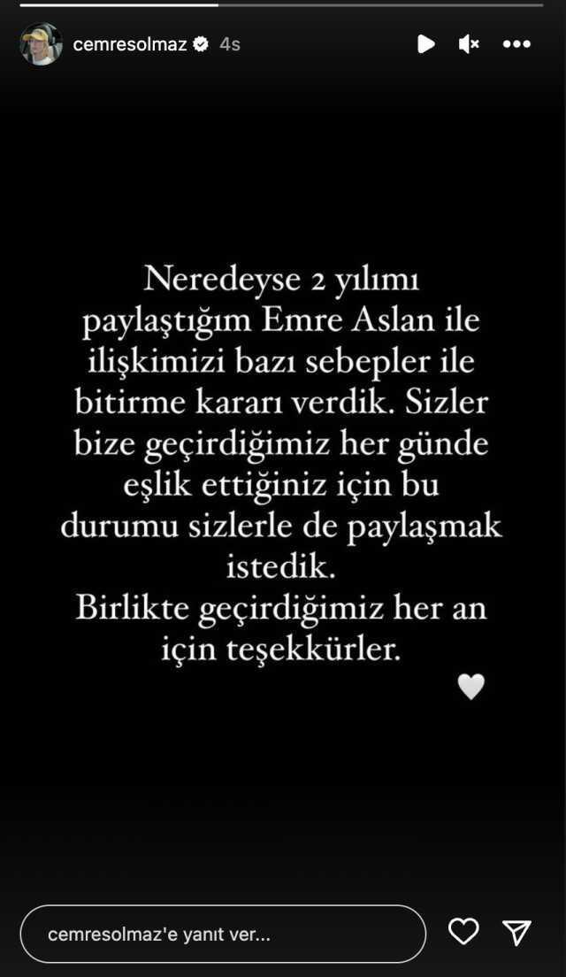 Cemre Solmaz Emre Aslan ayrıldı mı? - Haberler