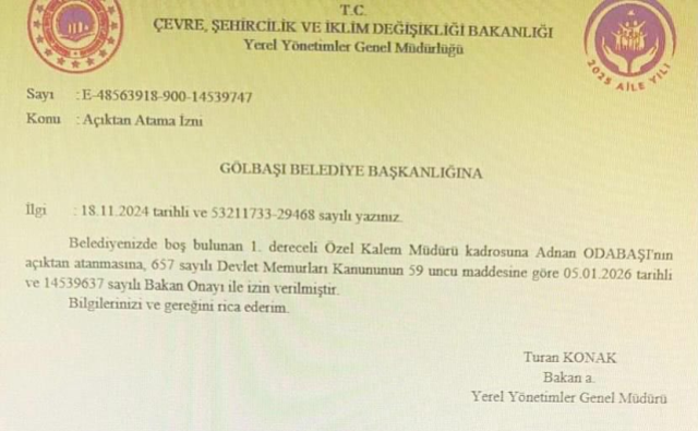 Gölbaşı Belediye Başkanı Yakup Odabaşı, öz yeğeni özel kalem müdürü ...