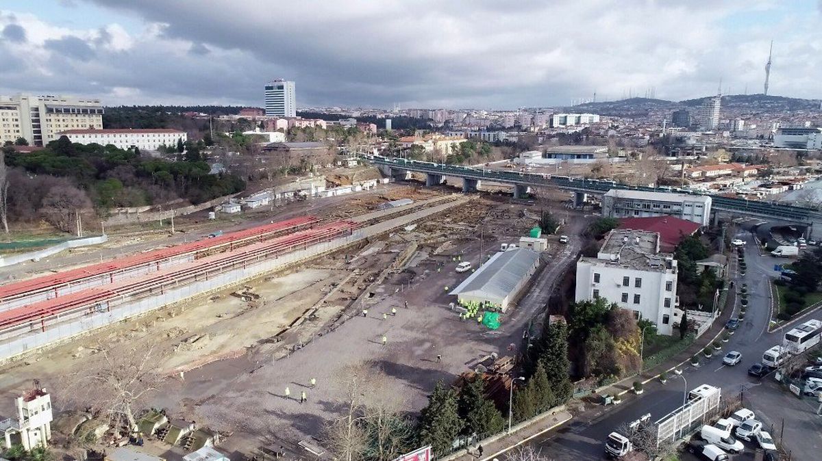 (Özel) Rayların altından çıkan tarihi dev liman şehri havadan ...