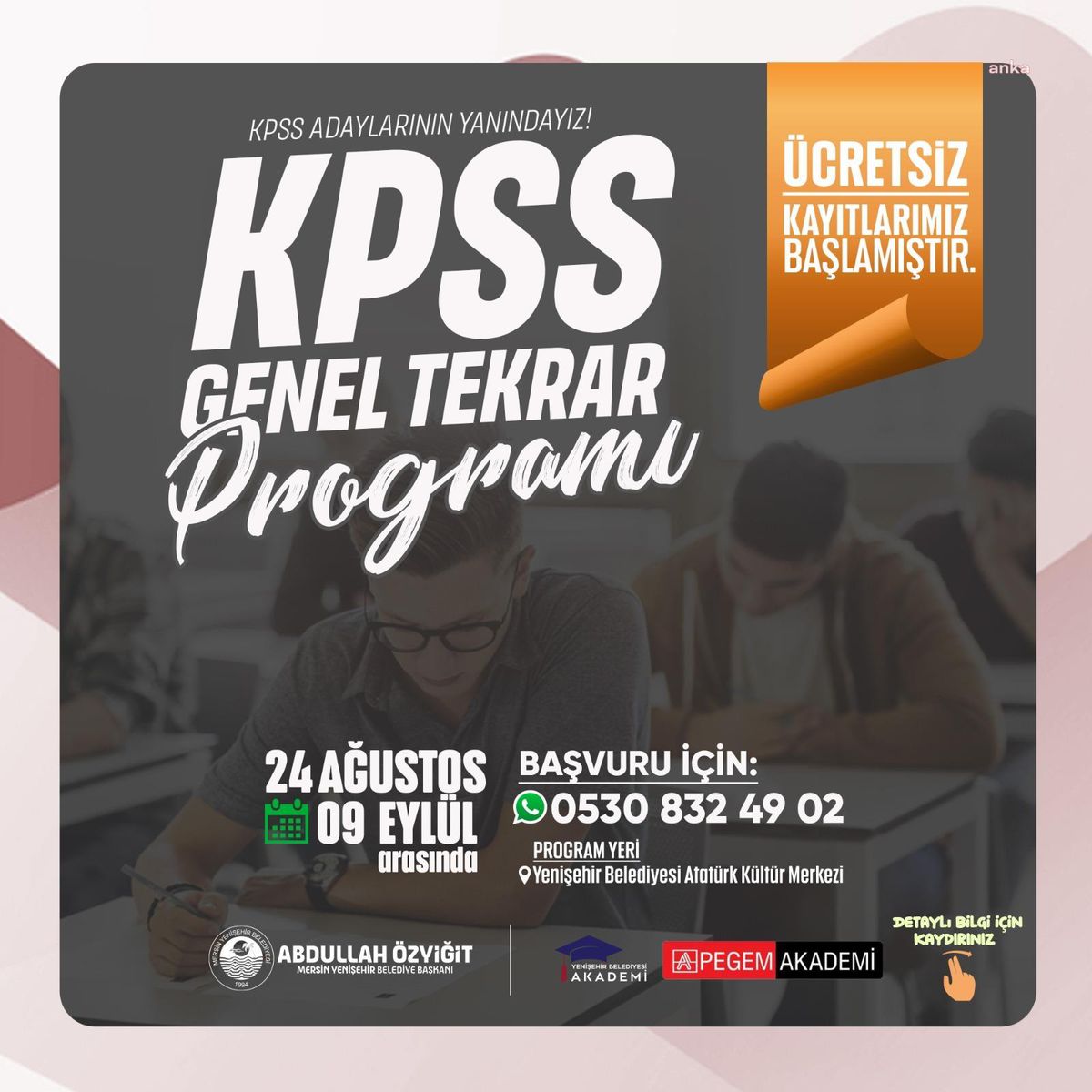 Mersin haber! Yenişehir Belediyesi'nden KPSS Adaylarına Destek - Haberler