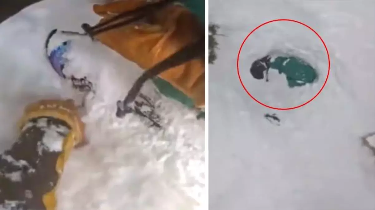 Kayak yaparken fark etti, kar yığını altında kalan adamı elleriyle ... Kayak yaparken fark etti, kar yığını altında kalan adamı elleriyle ...