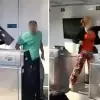 The angry woman passenger, who missed her flight, threw a computer ...