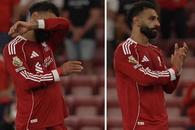 A sad night at Anfield: Mohamed Salah cried his heart out.
