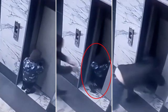A 3-year-old child fell into the elevator shaft in front of their family.