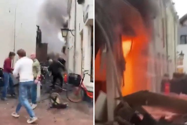 An explosion in the city of Utrecht, Netherlands, caused a fire.