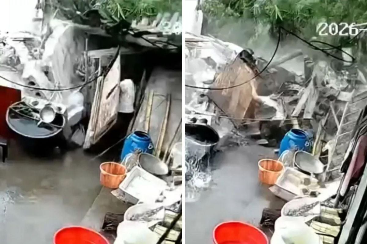 Tuvalete giren kadının üzerine bina çöktü! O anlar kamerada - Haberler